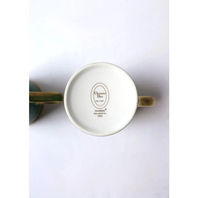Christian Dior Malachite Porcelain Coffee Tea Cups, Pair | Chairish