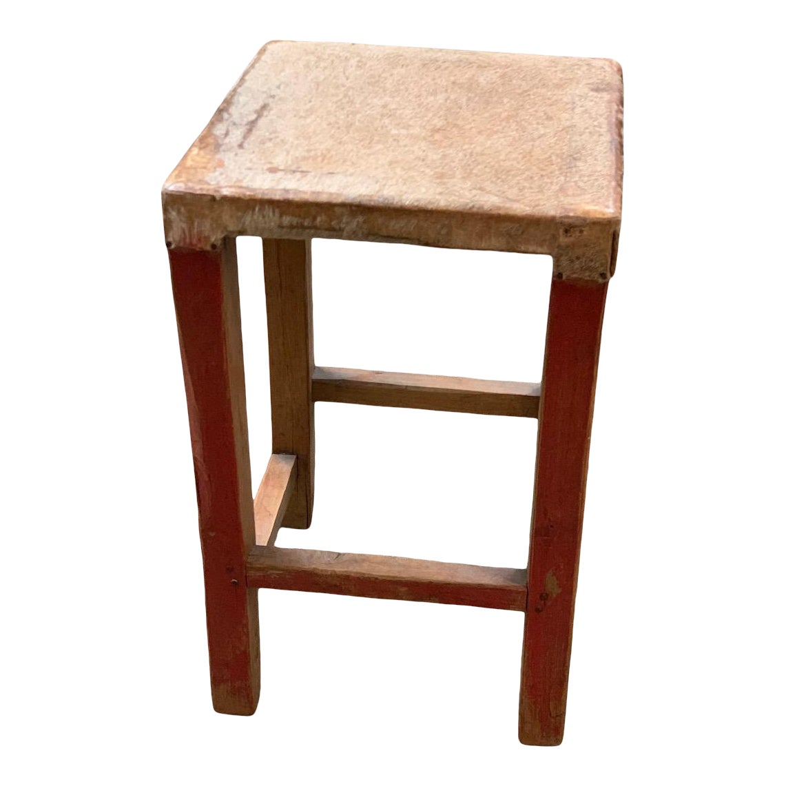 Vintage Hyde Leather Top Stool | Chairish