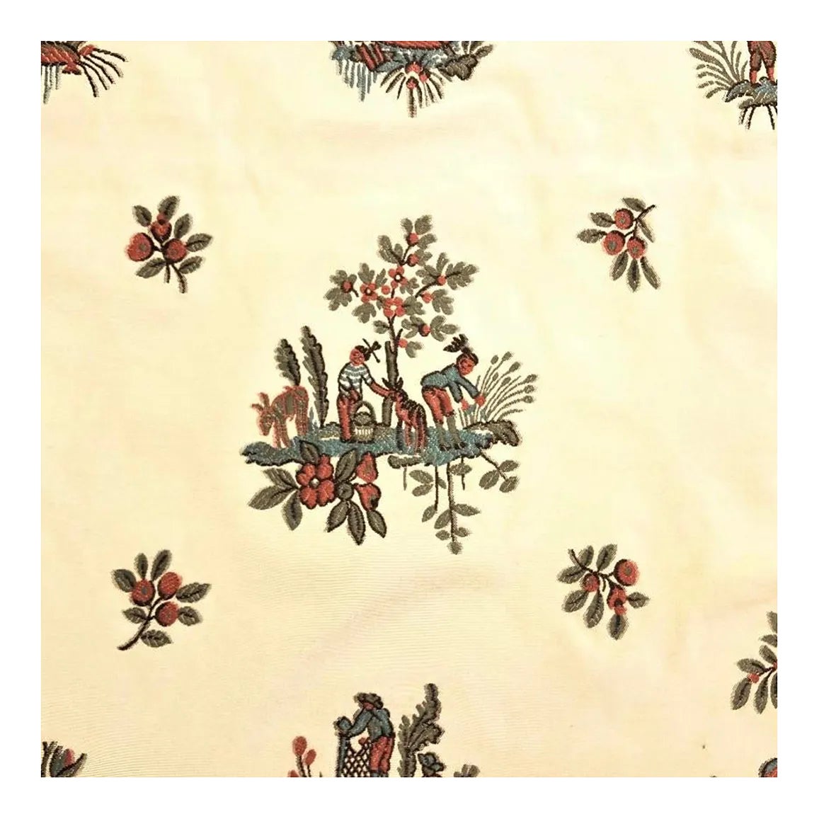 Lee Jofa Chinoiserie Asian Beige Teal Green Blue Rusty Red Upholstery ...
