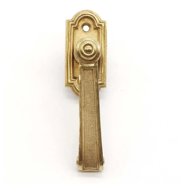 Mid 20th Century French Gilded Brass Dummy Lever Door Handle Set | Chairish