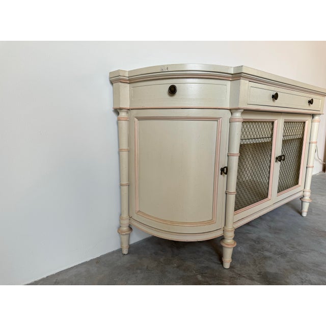 Hollywood Regency French - Style Faux Bamboo Details and Wire Doors ...
