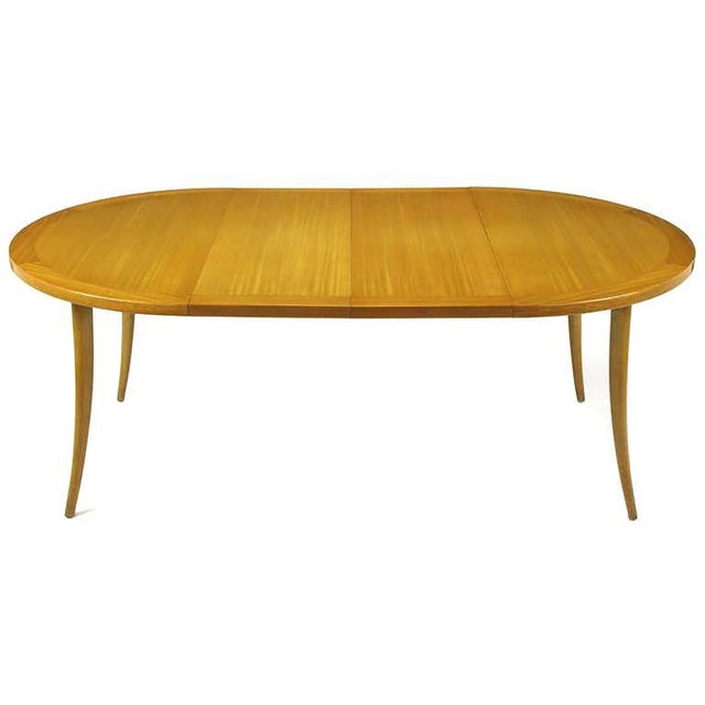 Harvey Probber Bleached Mahogany Saber Leg Dining Table | Chairish