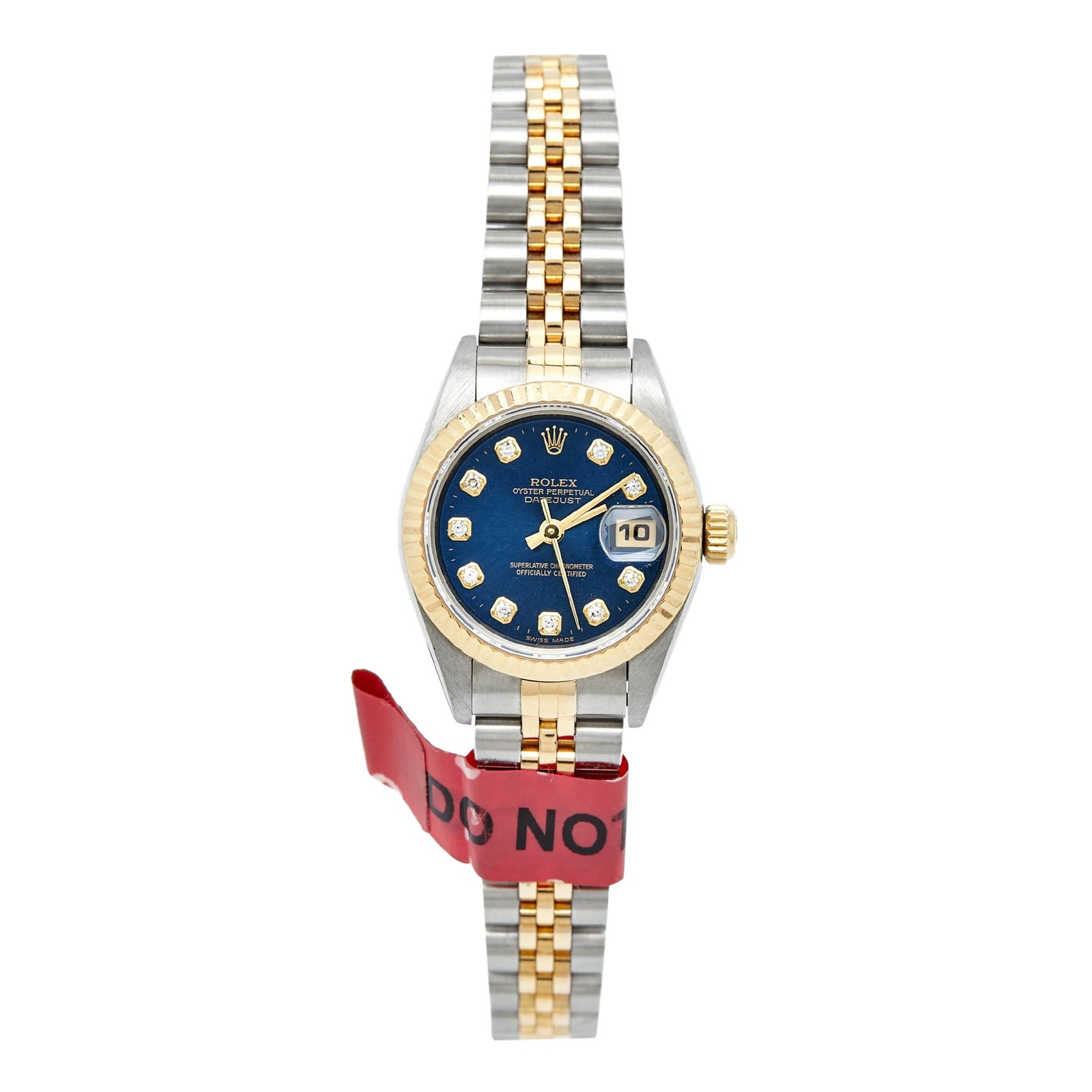 Rolex Blue Diamonds 18K Yellow Gold Stainless Steel Datejust 69173 ...