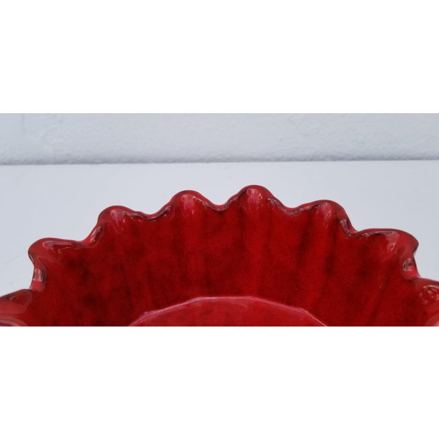 Vintage Italian Red Glazed Decorative Bowl | Chairish
