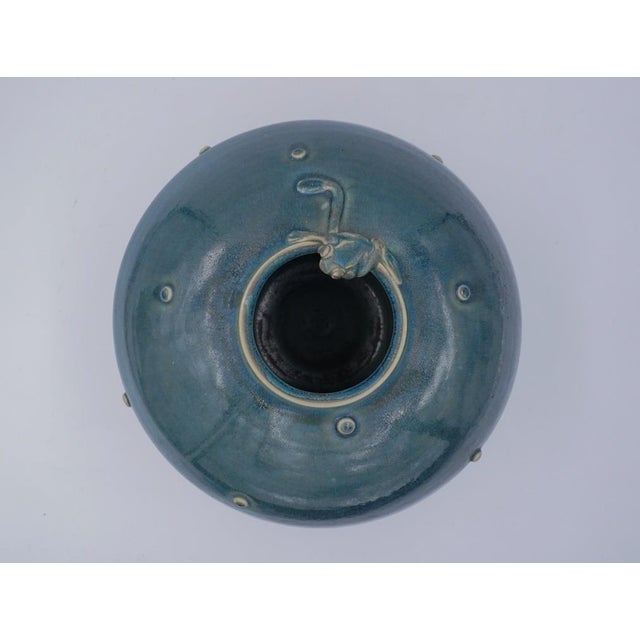 V Chin Blue Teal Lustre Porcelain Vase Vorakit Chinookoswong Frog ...