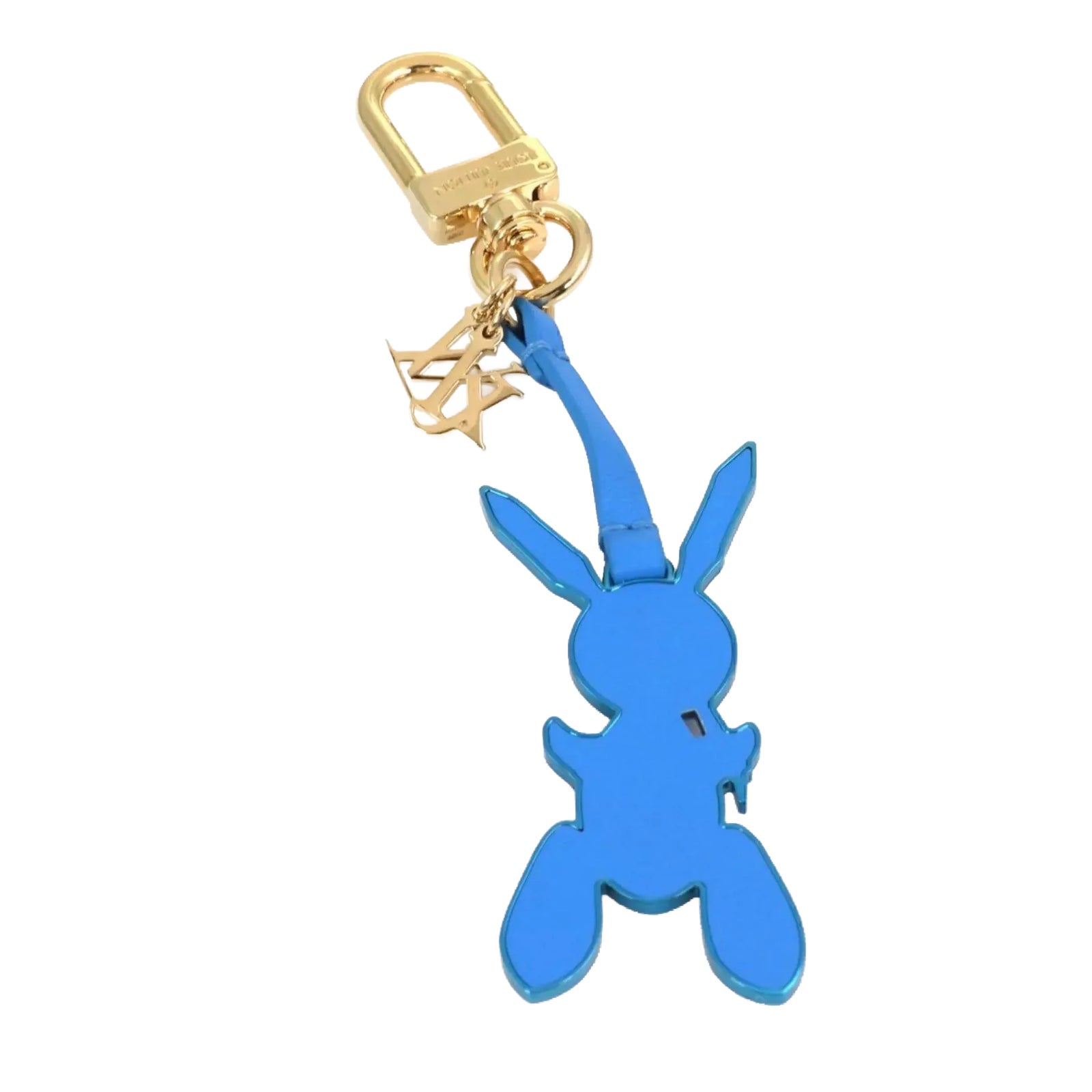Louis Vuitton Blue Jeff Koons Rabbit Blue Logo Bag Charm Key Holder ...