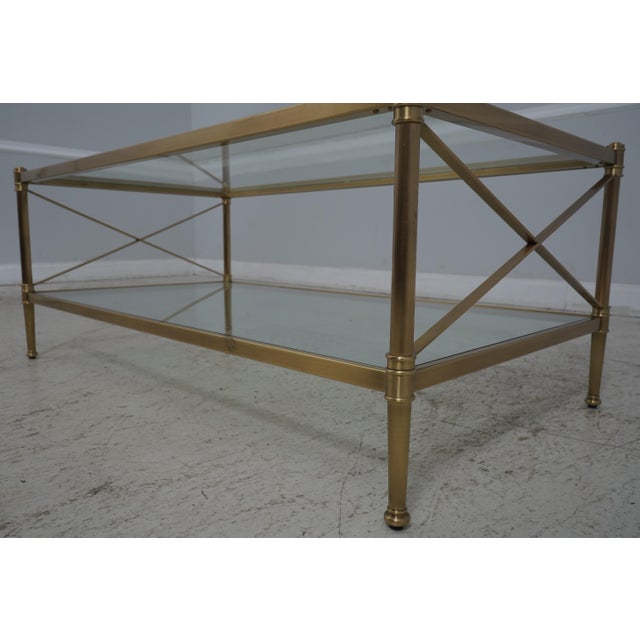 Regency Style Brass & Glass Coffee Table | Chairish