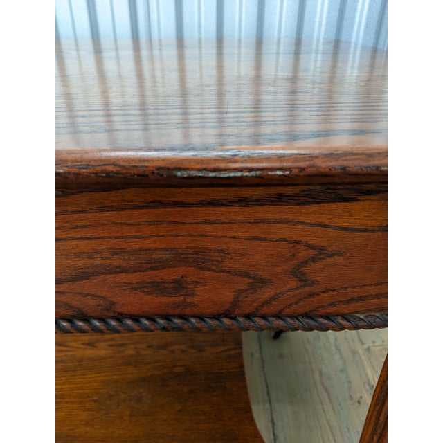 Early 20th Century Antique Oak Single Drawer Library Table | Chairish