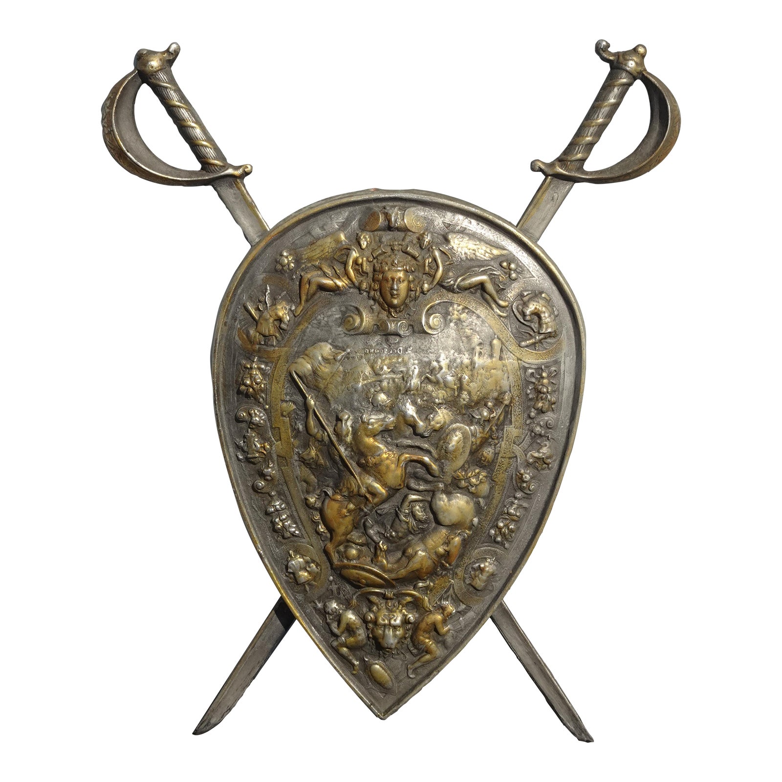 Vintage Medieval Coat of Arms Shield ~ Classical Revival Ceremonial ...
