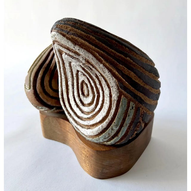 Rosemary Zwick Chicago Modernist Ceramic Yin Yang Duo Sculpture | Chairish