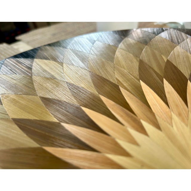 Straw Marquetry Side Table | Chairish