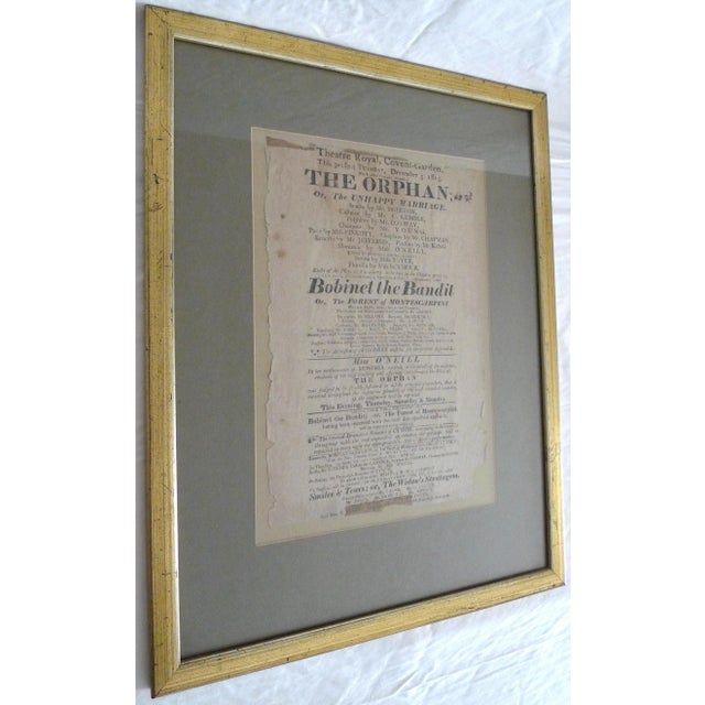Early 19th Century English Theatre Royal Covent Garden Flyer, Framed ...