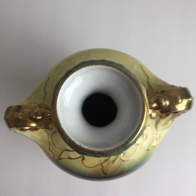 Royal Sax German Hand Painted Portrait Vase With Double Handle | Chairish