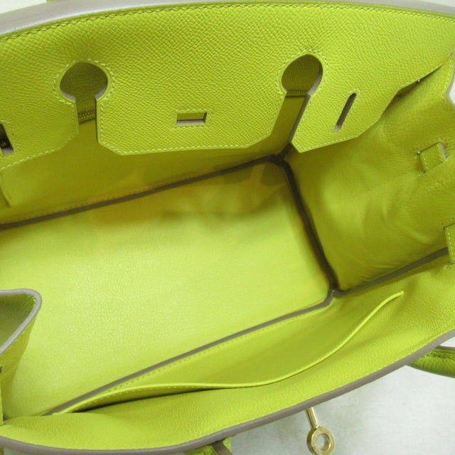 Hermes Birkin 30 Lime Handbag Yellow Lime Epsom Leather | Chairish