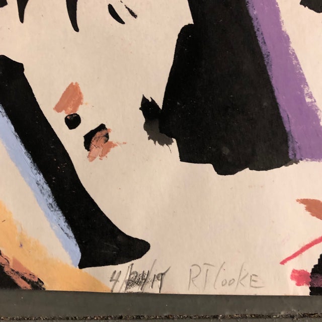 Original Contemporary Abstract Robert Cooke Face Painting | Chairish