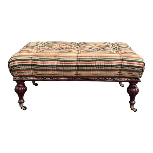 Custom Upholstered Tufted Ottoman - 41” X 29” | Chairish
