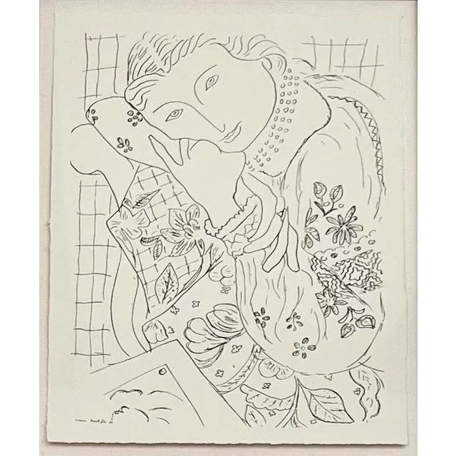 Framed Reproduction Lithograph After Henri Matisse Drawing | Chairish