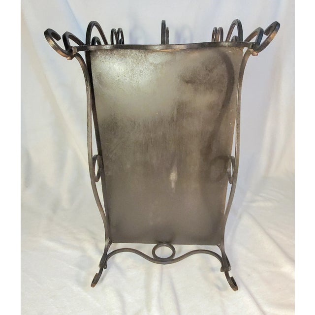 Vintage Twisted Wrought Iron Magazine Rack | Chairish