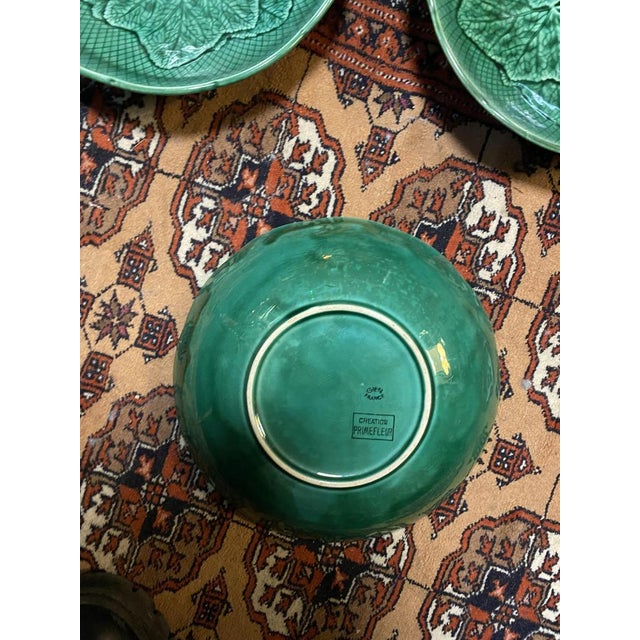 Large Dishes with Leaves from Gien, Set of 3 | Chairish