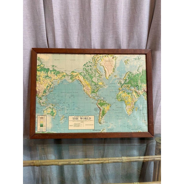 Vintage 1963 School World Map | Chairish