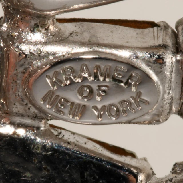 Kramer of New York Starburst Clear Rhinestone Brooch | Chairish