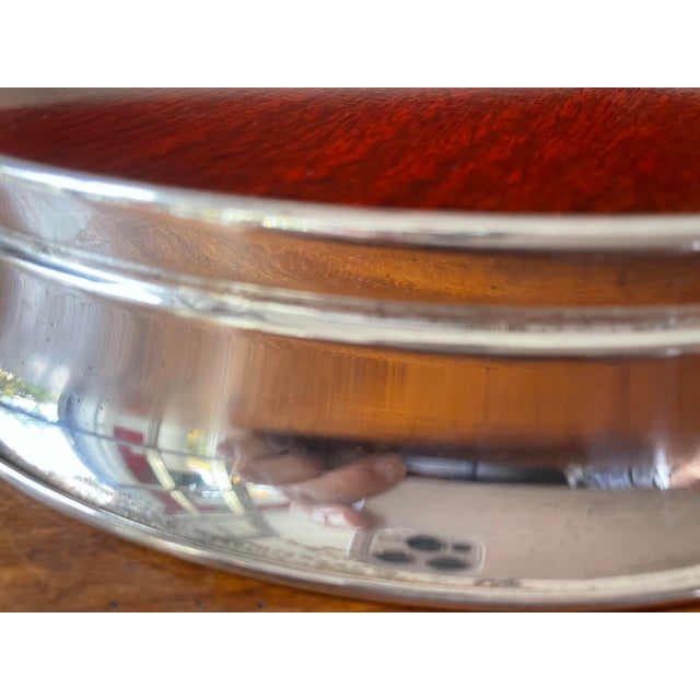 Mid Century Silver Rim Bar Tray | Chairish