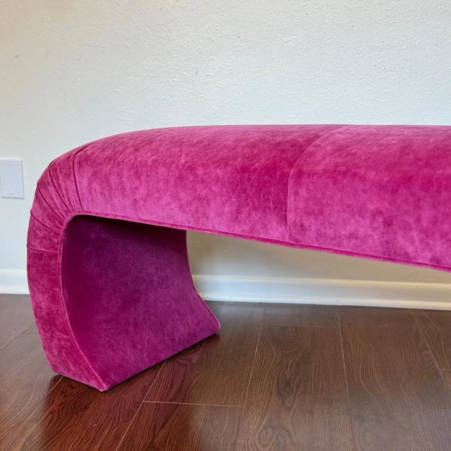 Hot Pink Post Modern Waterfall Bench, Circa 1980s | Chairish