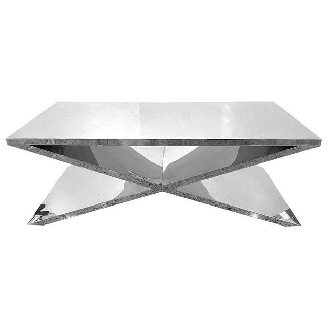 Vintage X-Form Polished Steel Cocktail Table Coffee Table | Chairish