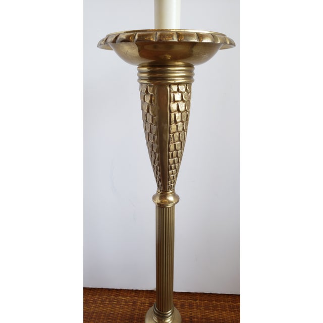Decorative Solid Brass Candlestick Lamp | Chairish