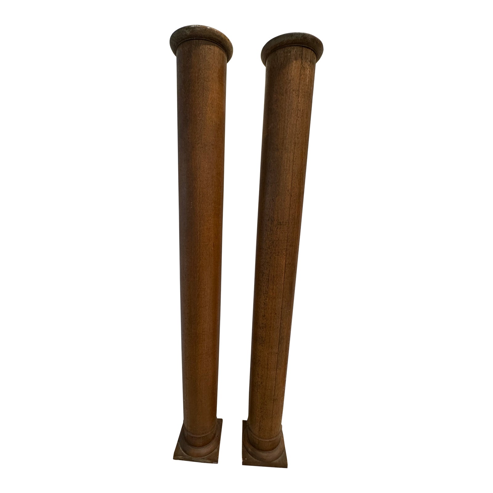 1901 Antique Solid Oak Support Columns - Architectural Salvage - a Pair ...