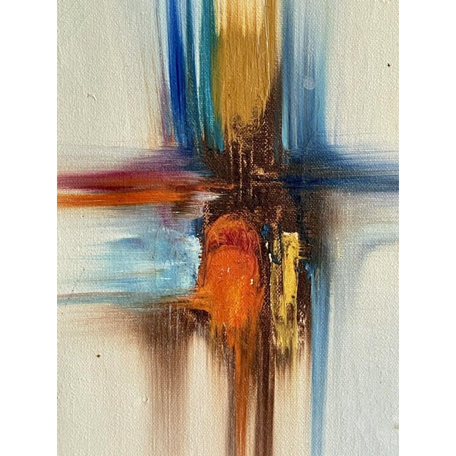 Vintage Guez Abstract Expressionist Art Painting on Canvas | Chairish