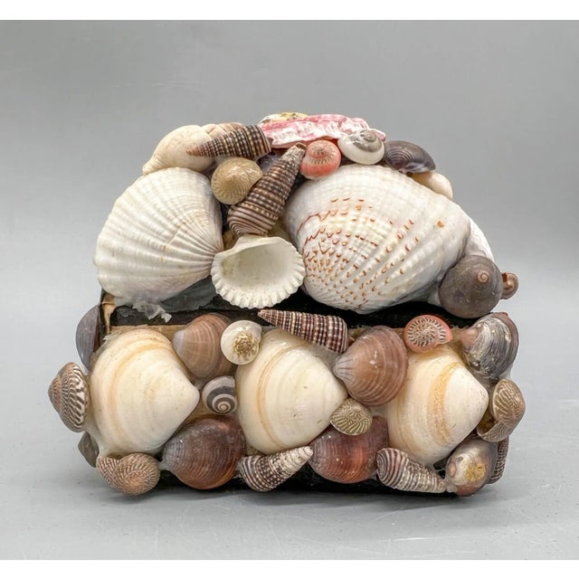 Vintage Nautical Seashell Encrusted Shell Box | Chairish