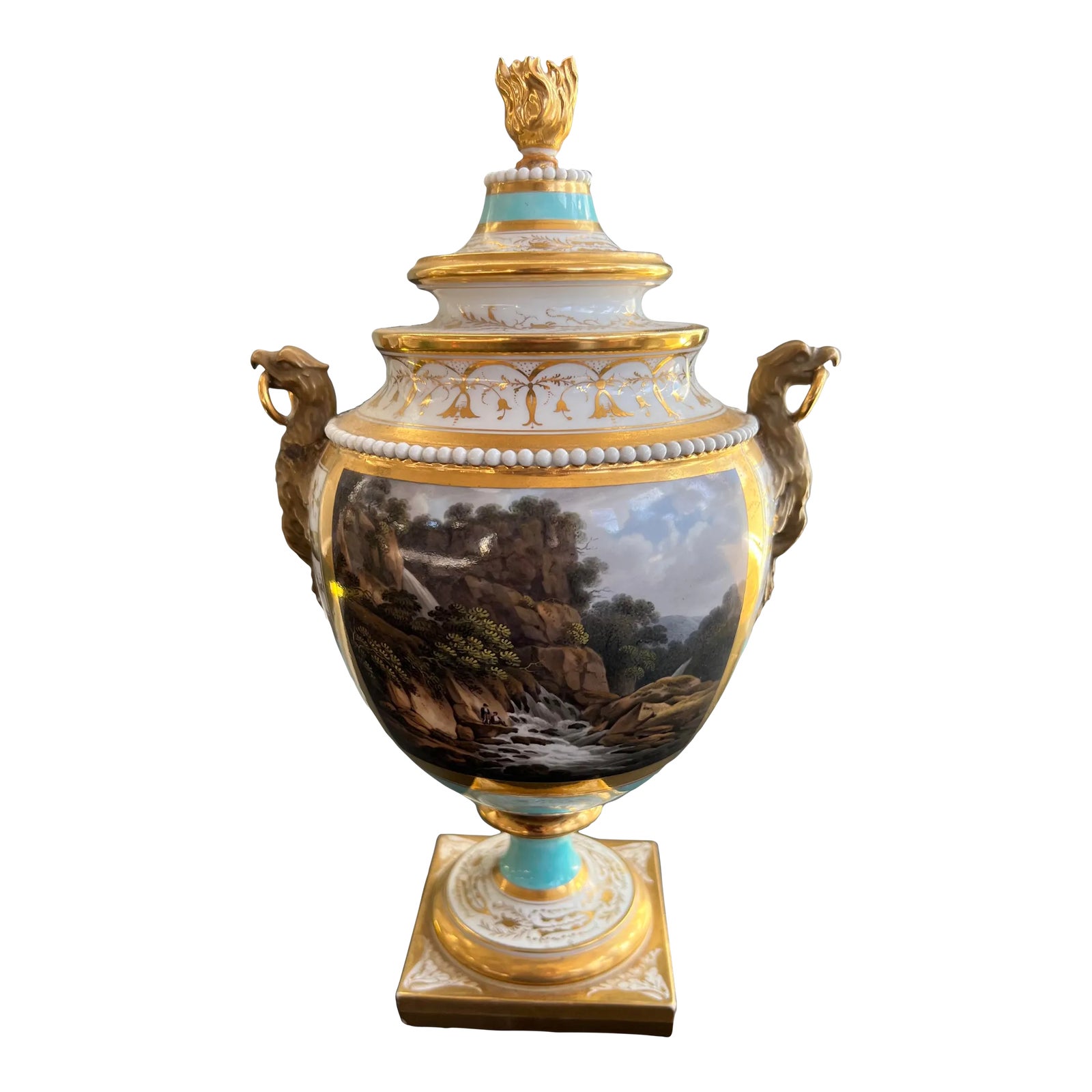 Antique Early Worcester Barr Flight Barr Urn Vase With Lid Eagle Handle ...