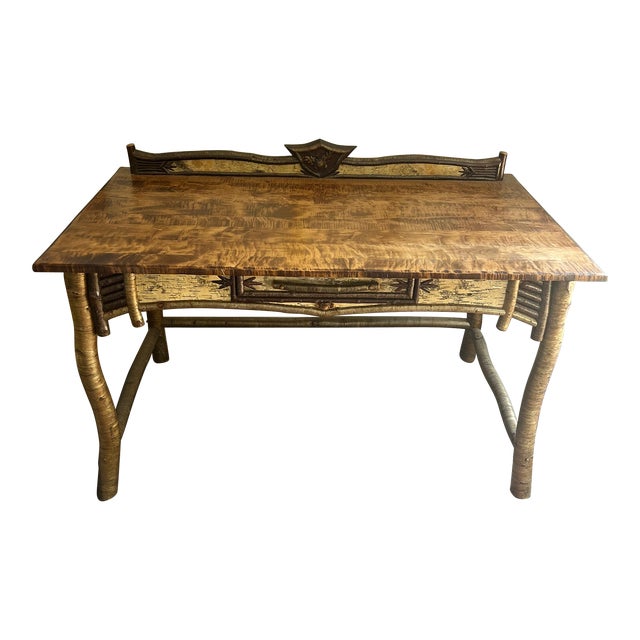 Custom Writing Desk Tiger Maple and Bark | Chairish