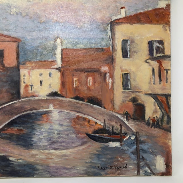Impressionist Bridge Painting by Hazel Zipprian | Chairish