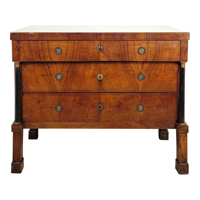 Provincial Walnut Neoclassical Commode With Ebonized Columns With ...