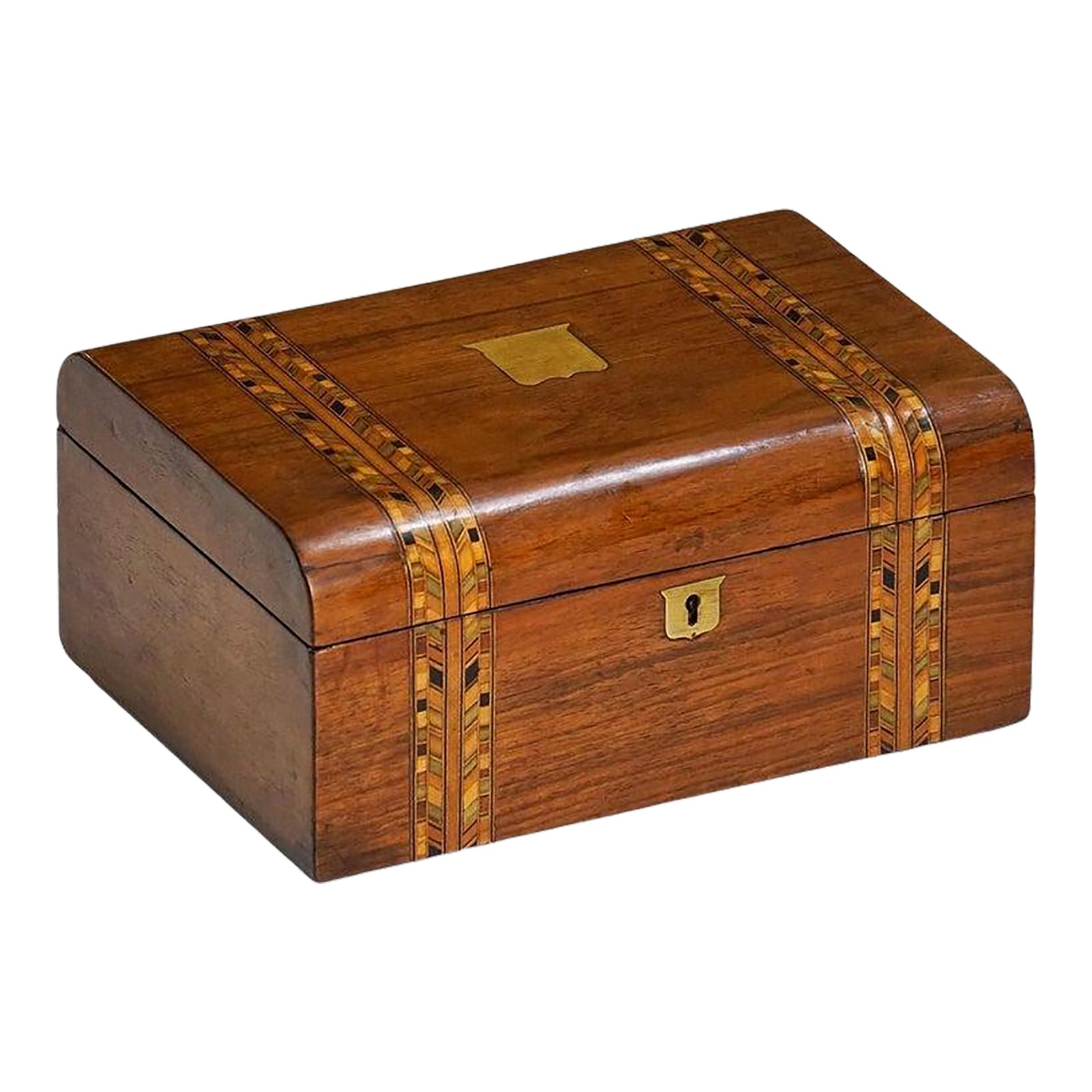 Tunbridgeware Rectangular Box of Inlaid Wood From England | Chairish