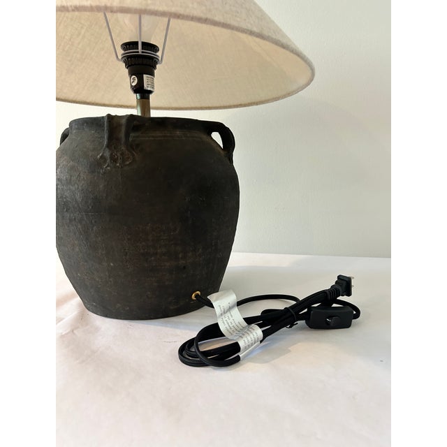 Vintage Black Water Pot Table Lamp | Chairish