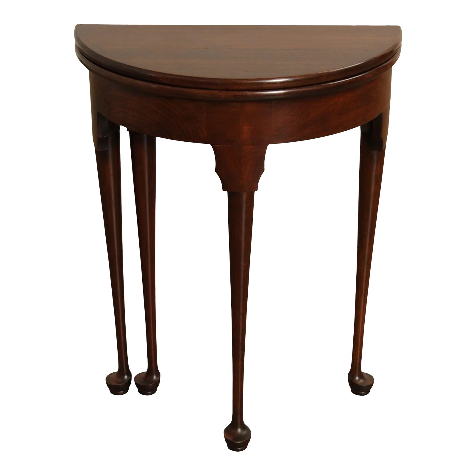 Queen Anne Style Cherry Demilune Gate Leg Occasional Table | Chairish
