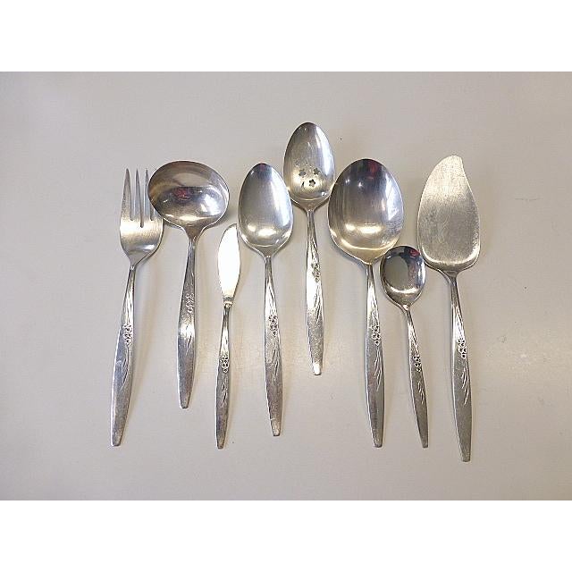 Mid Century Modern 48 Piece Oneida Community Enchantment Gentle Rose ...