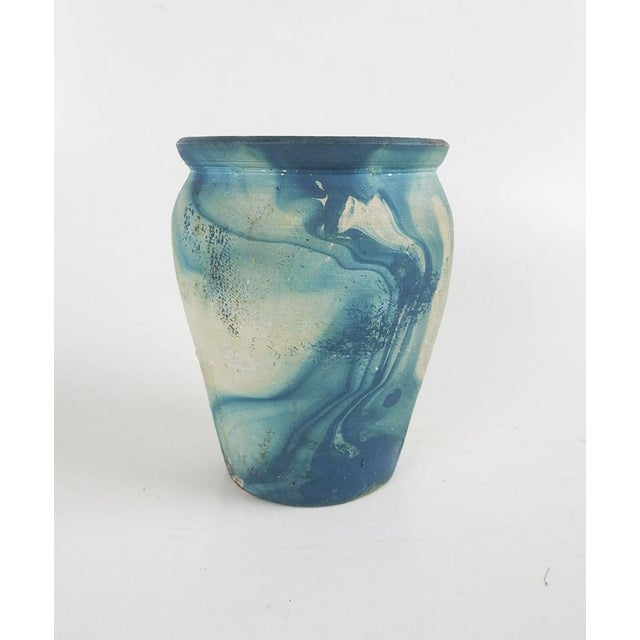 Small Vintage Meyer Pottery the Alamo Texas Blue Swirl Pottery Vase ...