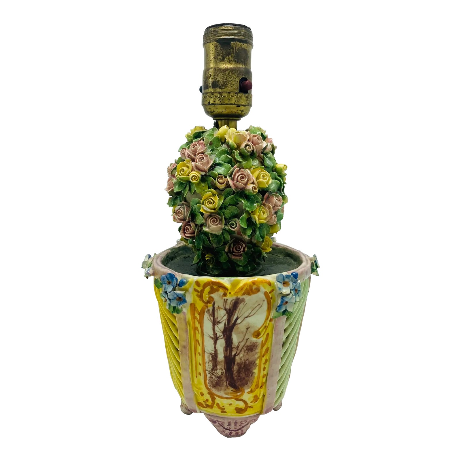 Italian Ceramic Topiary Lamp | Chairish