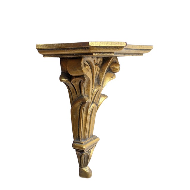 Vintage Italian Gilded Gold Wall Bracket Shelf | Chairish