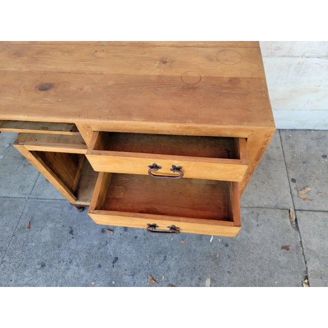 1970s Rustic Pine Computer Desk. | Chairish