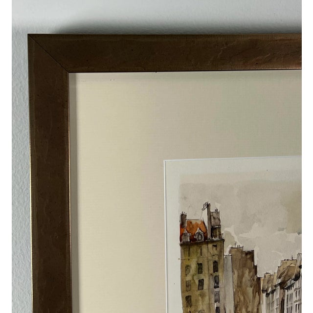 Mid-Century Modern Lithograph of Le Pont Marie, Paris | Chairish