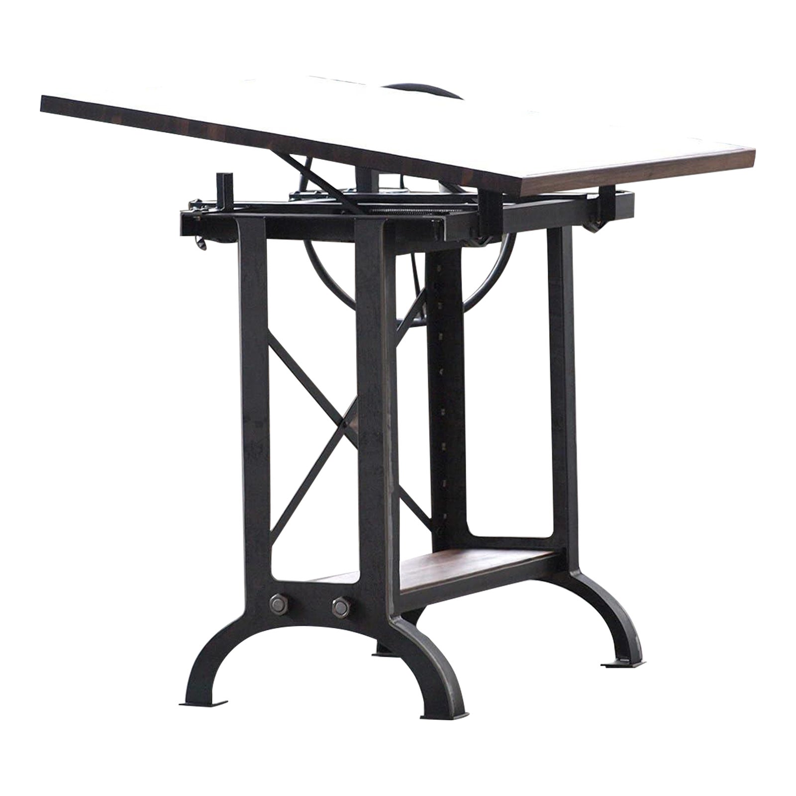 Walnut Butch Block Tilt Drafting Table | Chairish
