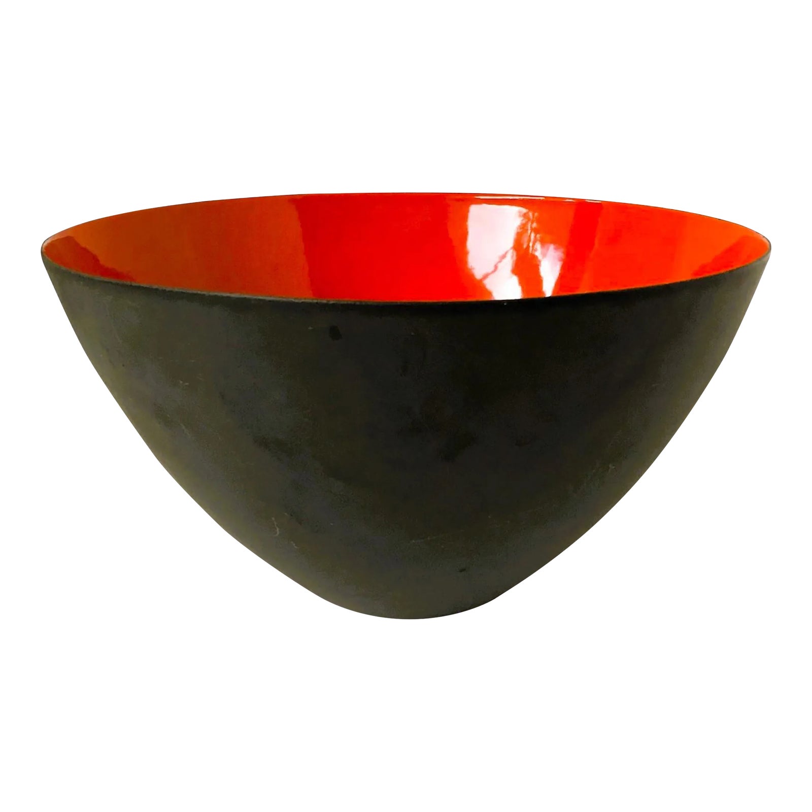 Tomato Red Krenit Mid Century Danish Modern Large Salad Bowl by Herbert ...
