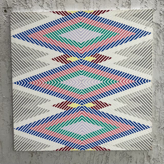 1980's Gabe Silverman Op-Art Acrylic on Canvas | Chairish