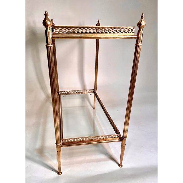 Directoire Style 2-Tier Brass & Glass Occasional Table, France, Circa ...
