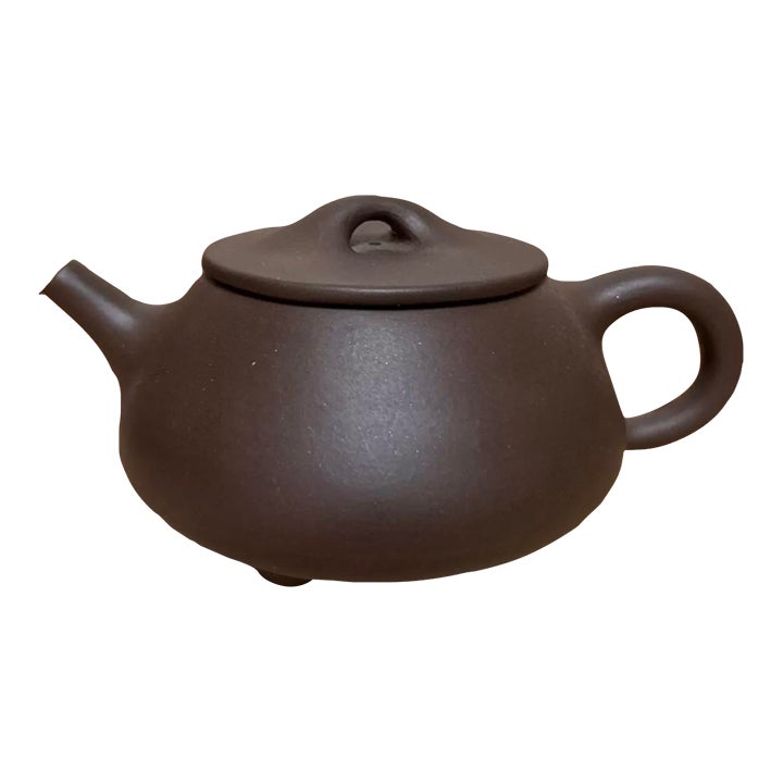 Yao Ling Xiang Shi Piao Stone Ladle Purple Clay Footed Teapot | Chairish